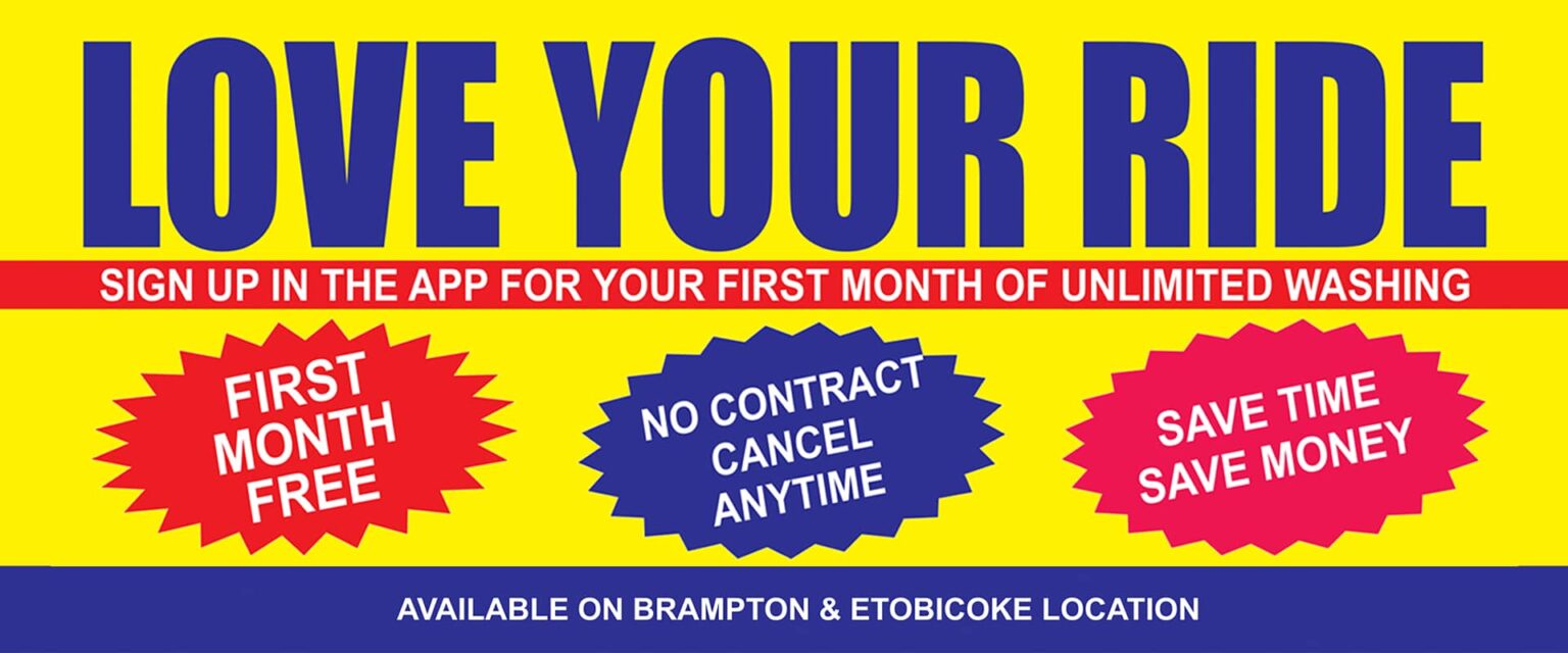 Car Wash Near Brampton - Free One Month Pass. Be Happy. Deal
